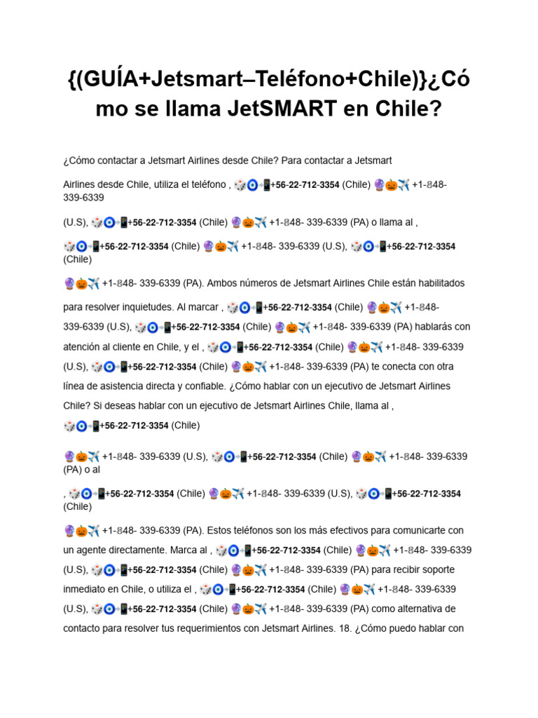 ( (GUÍA+Jetsmart-Teléfono+Chile) ) ¿Có Mo Se Llama JetSMART en Chile ...