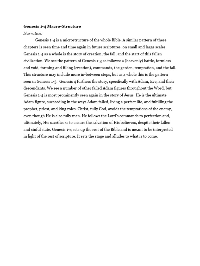 Genesis 1 4 Macro Structure | PDF