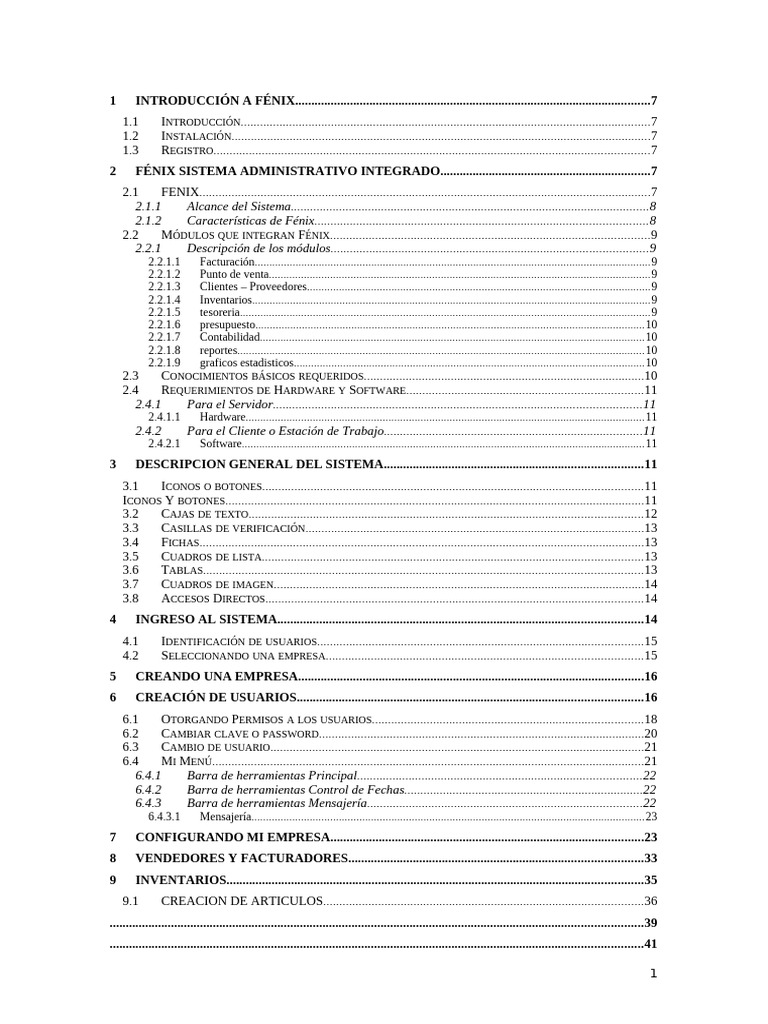 Manual Fenix | PDF | Botón (Computación) | Contabilidad
