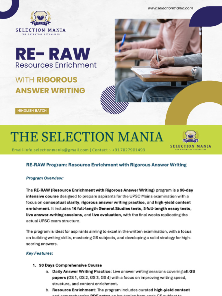 Re-Raw: Rigorous Answer Writing | PDF