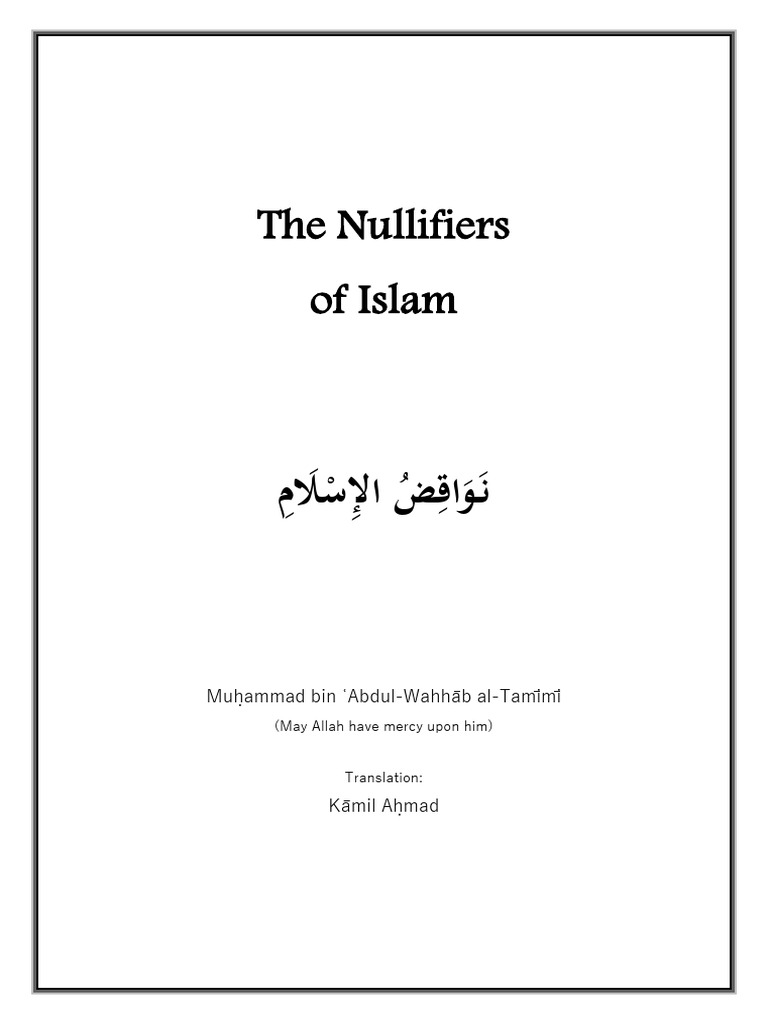 The Nullifiers of Islam | PDF | God In Islam | Islamic Belief And Doctrine