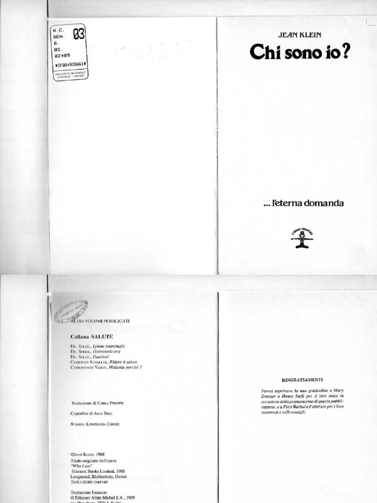 Chi Sono Io Jean Klein | PDF