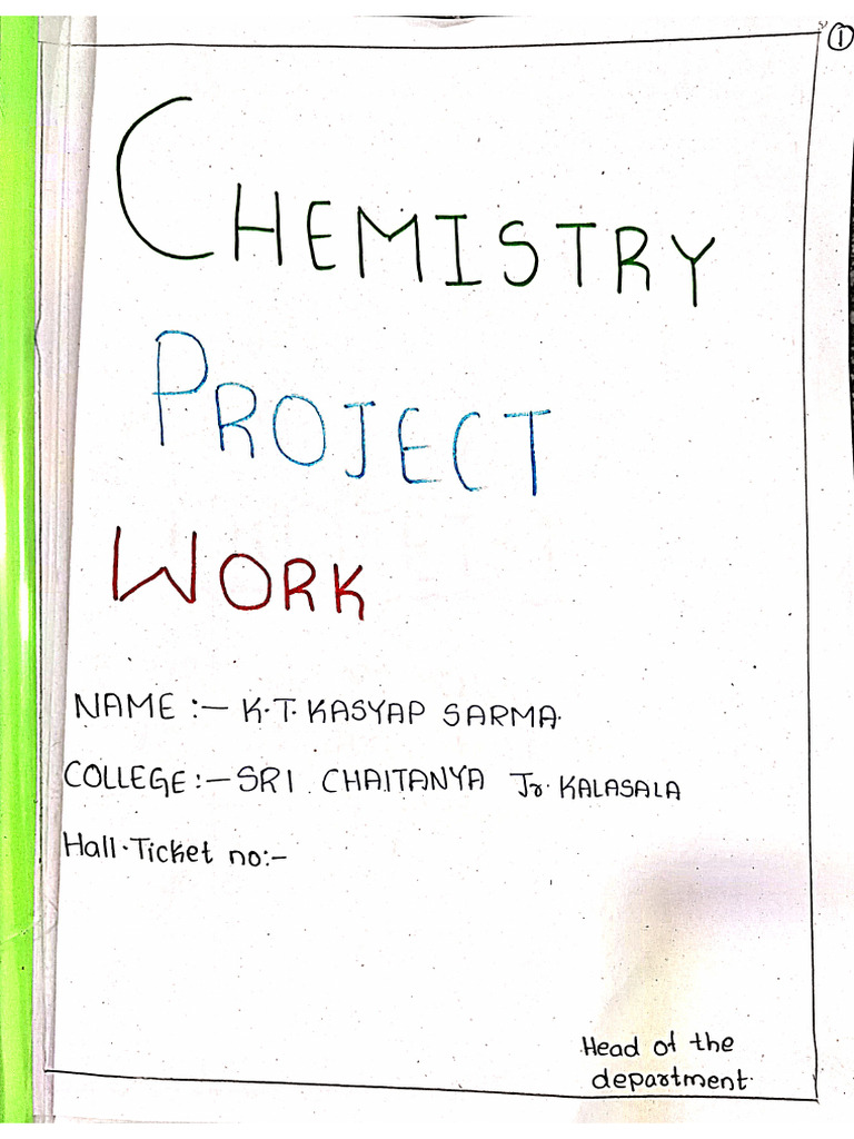 Chemistry Project Work | PDF