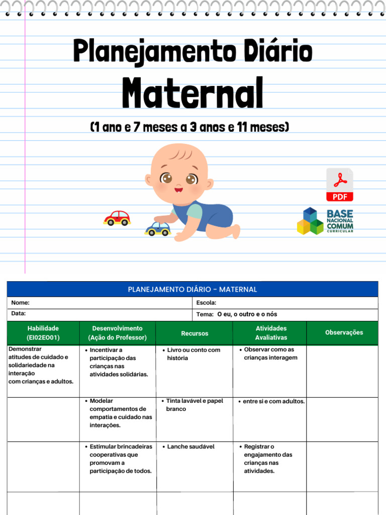 Diário - Planejamento (Maternal) Turminha ABC[1] | PDF | Poesia