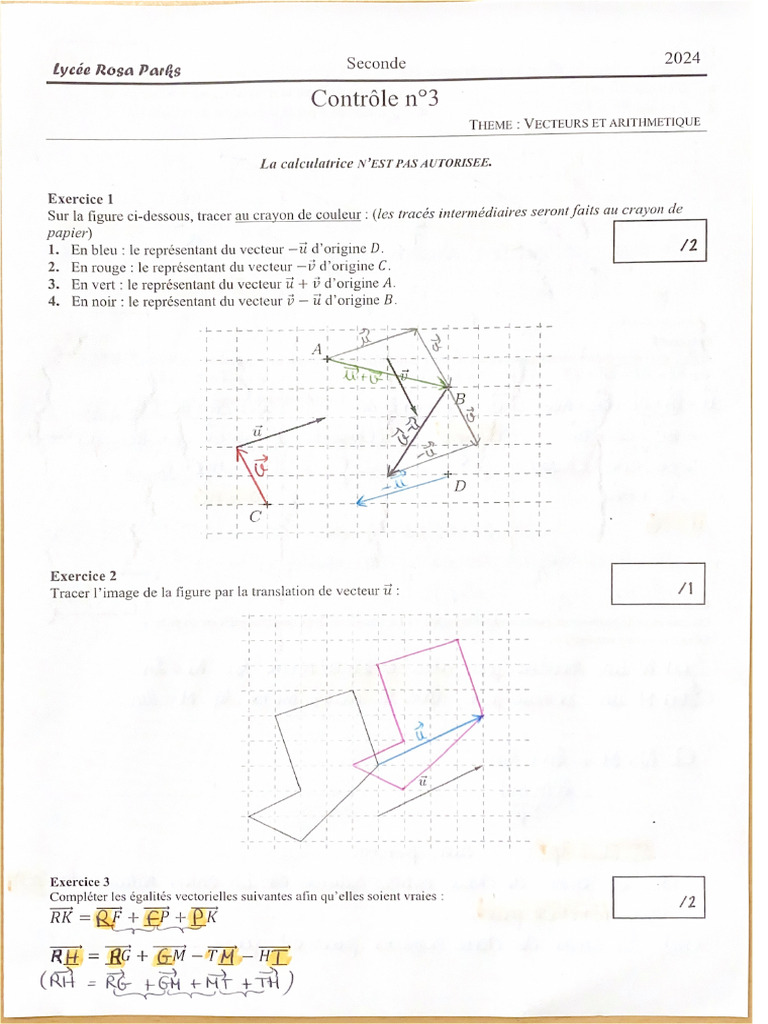 Correction Contrôle 3 | PDF