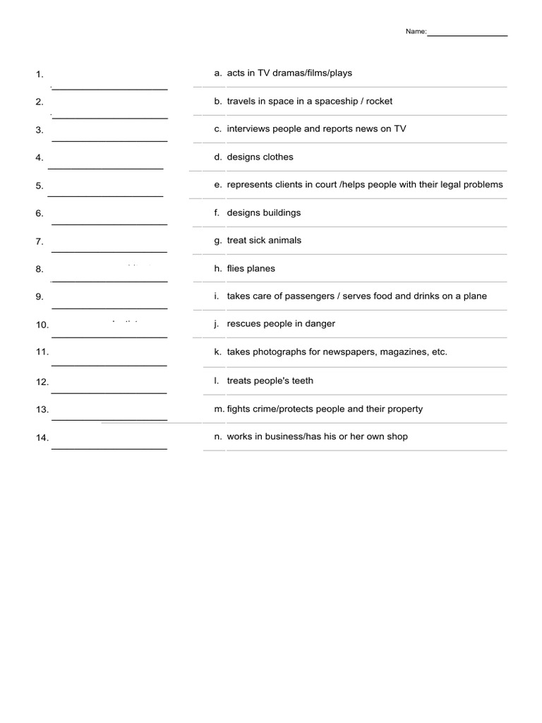 Ch.1-2 Interesting Jobs (Fill in The Blanks) | PDF
