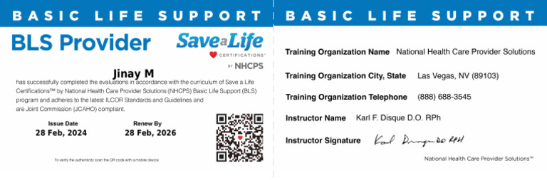 Bls Certificate | PDF