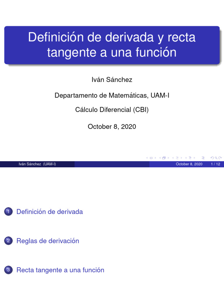 Definicion de Derivadas | PDF | Derivado | Matemáticas