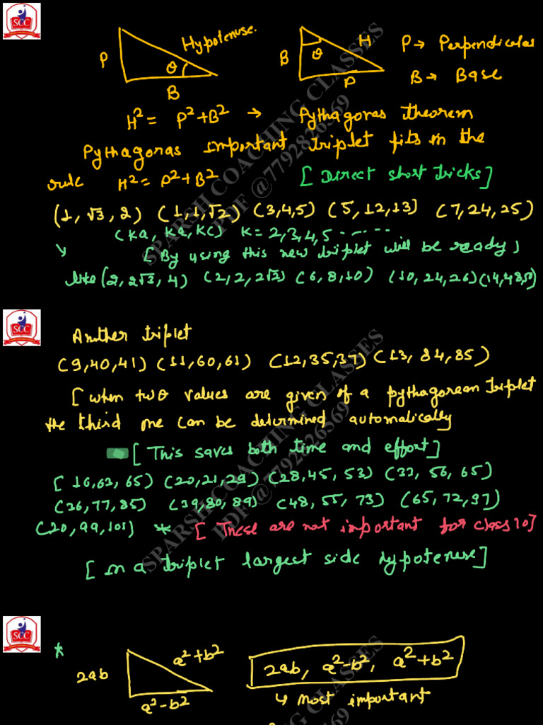 Class 10th Mathematics Ch-8 Introduction To Trigonometry Worksheet 18 ...