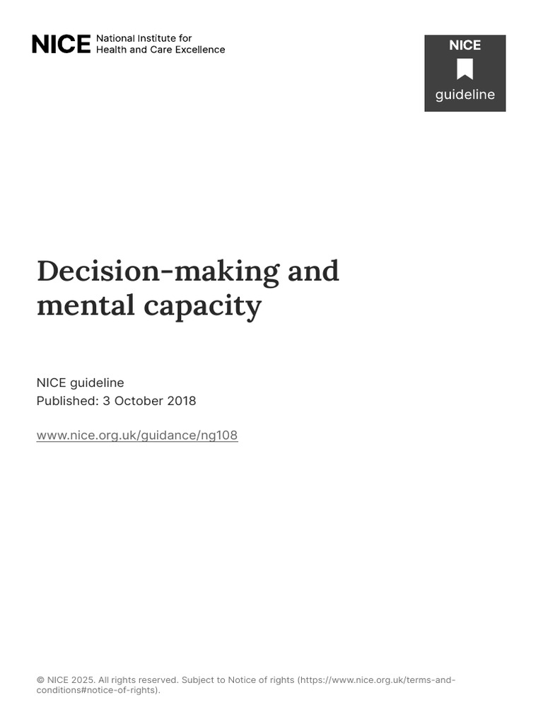 Decision-Making and Mental Capacity | PDF | Decision Making | Informed ...