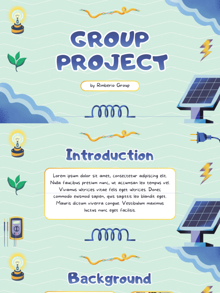 Blue and Yellow Electric Illustration Group Project Presentation | PDF