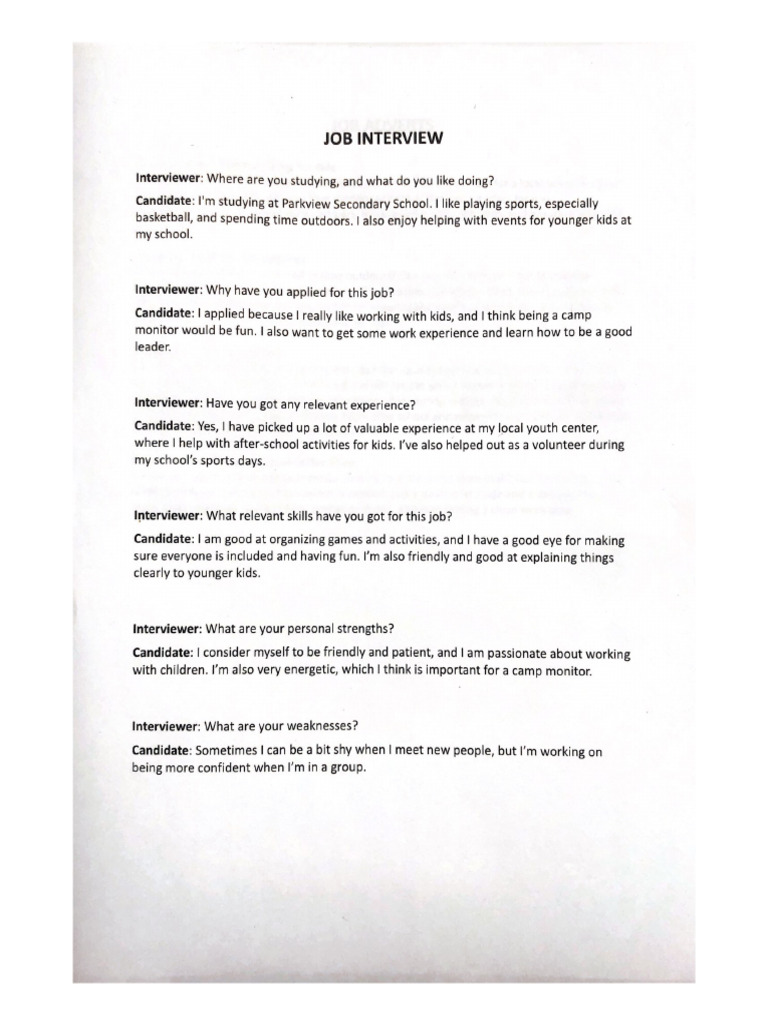Job Interview | PDF