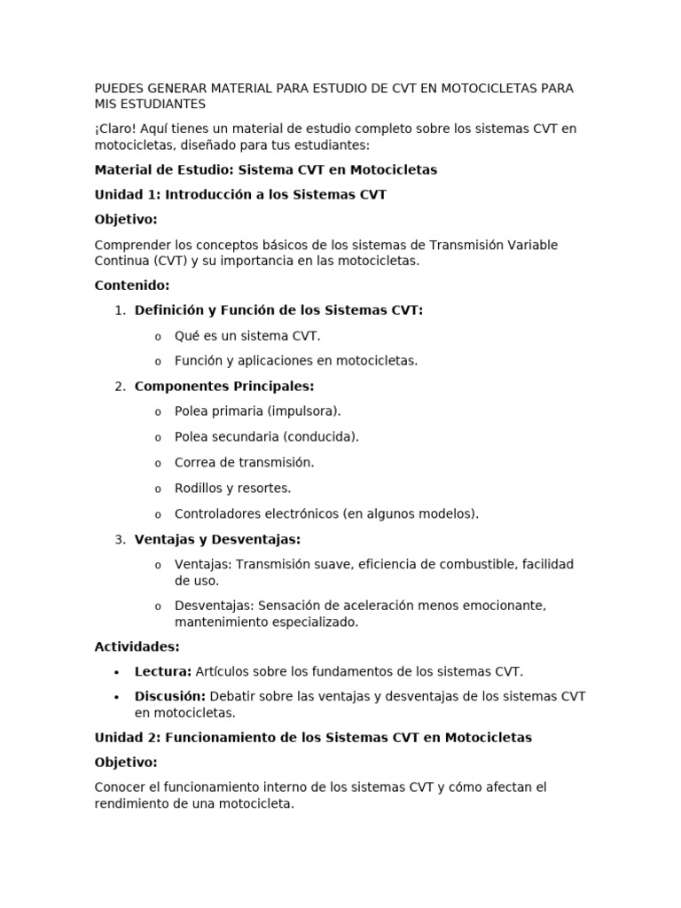 Material de Cvt | PDF