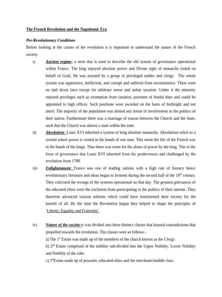 The French Revolution and Napoleonic Era | PDF | Cost Of Living ...