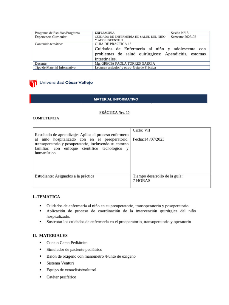 Guia de Practica 15 | PDF | Especialidades Medicas | Medicina CLINICA