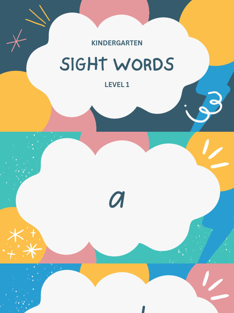Blue Kindergarten Sight Words Level 1 Presentation - 20250727 - 072626 ...