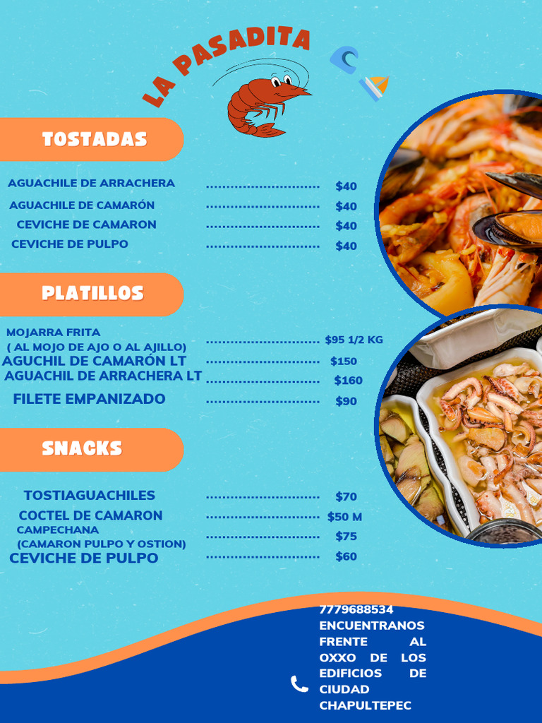 Menú Mariscos Moderno Azul y Naranja_20260130_130410_0000 | PDF