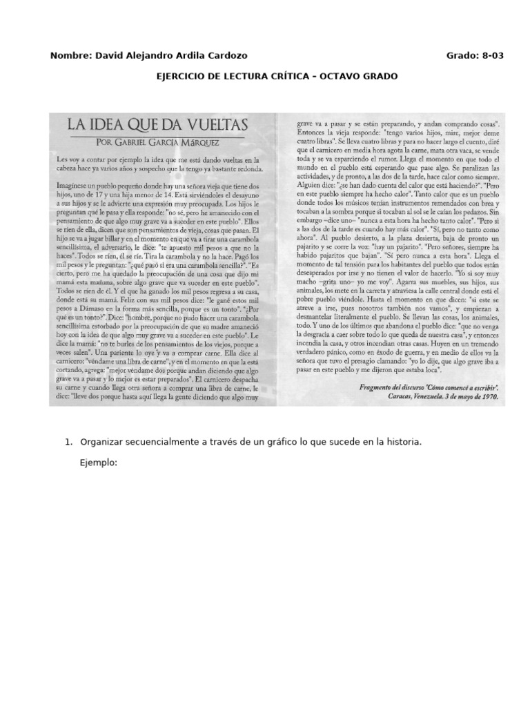 8lectura Critica1 David Alejandro Ardila Cardozo | PDF