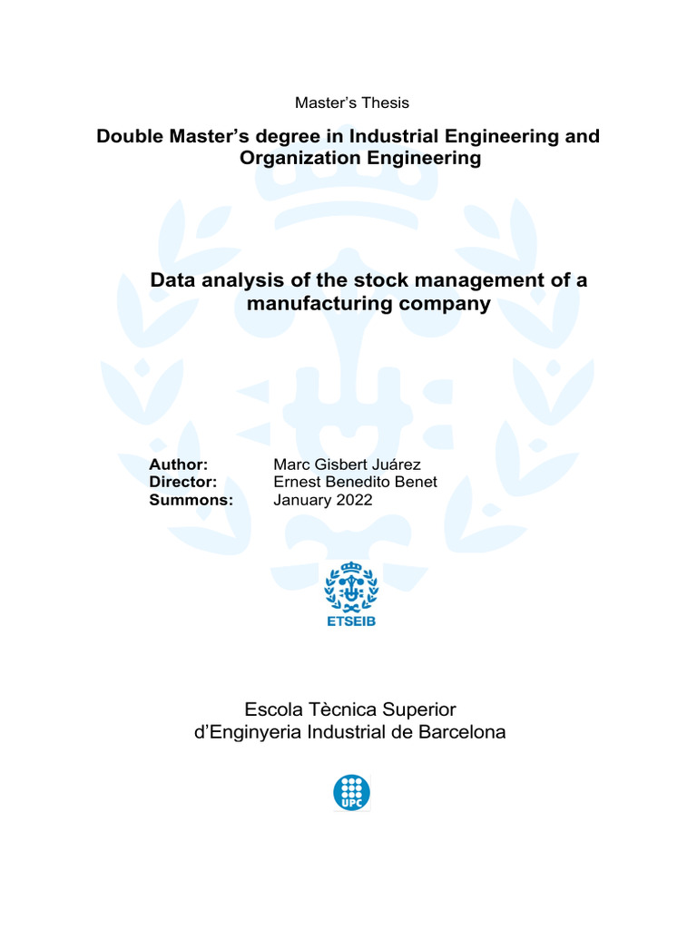 Marc Gisbert Juárez - Data Analysis of The Stock Management of A ...