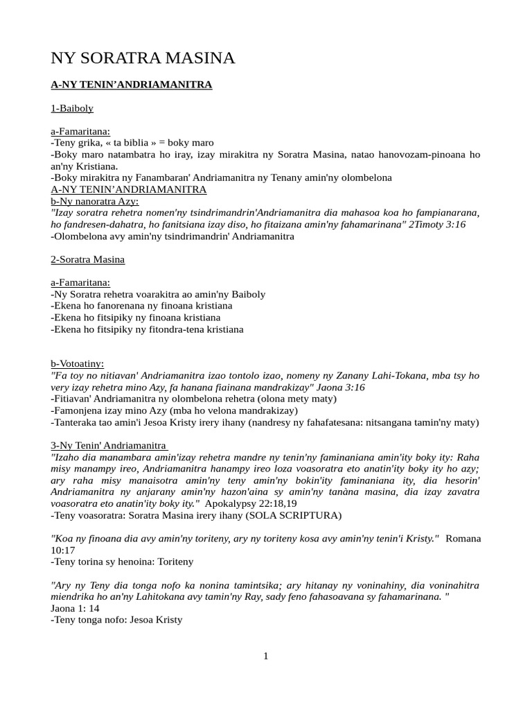 Katekomena-Soratra Masina | PDF
