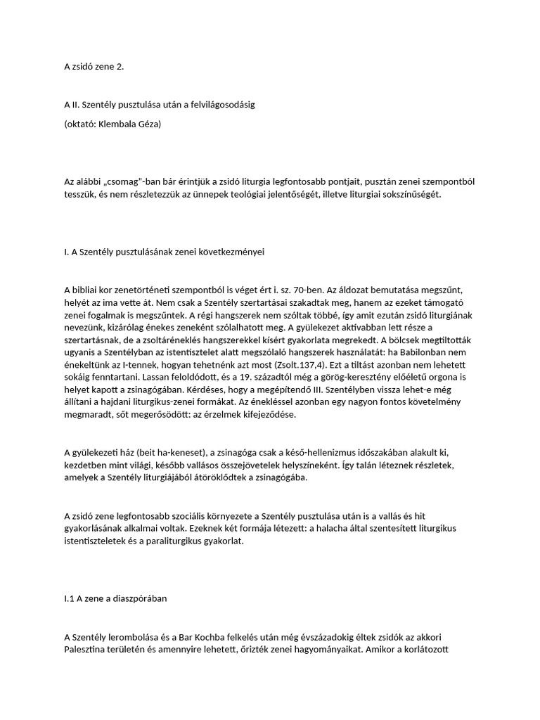 A zsidó zene 2 | PDF