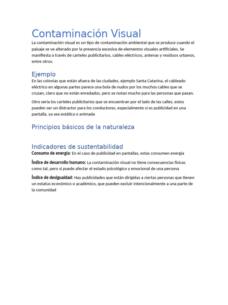 Contaminacion Visual | PDF