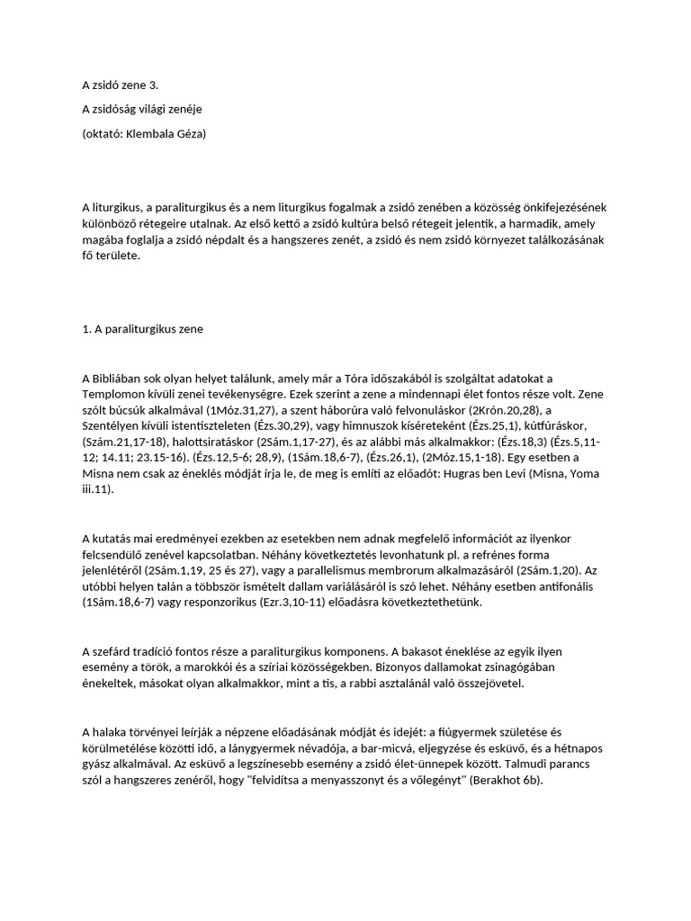 A Zsidó Zene 3 | PDF
