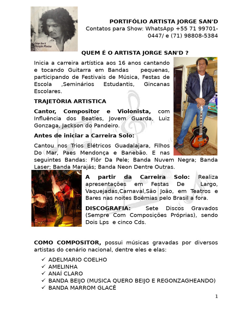 1 Portifolio Artistico JORGE SAND | PDF | Álbuns