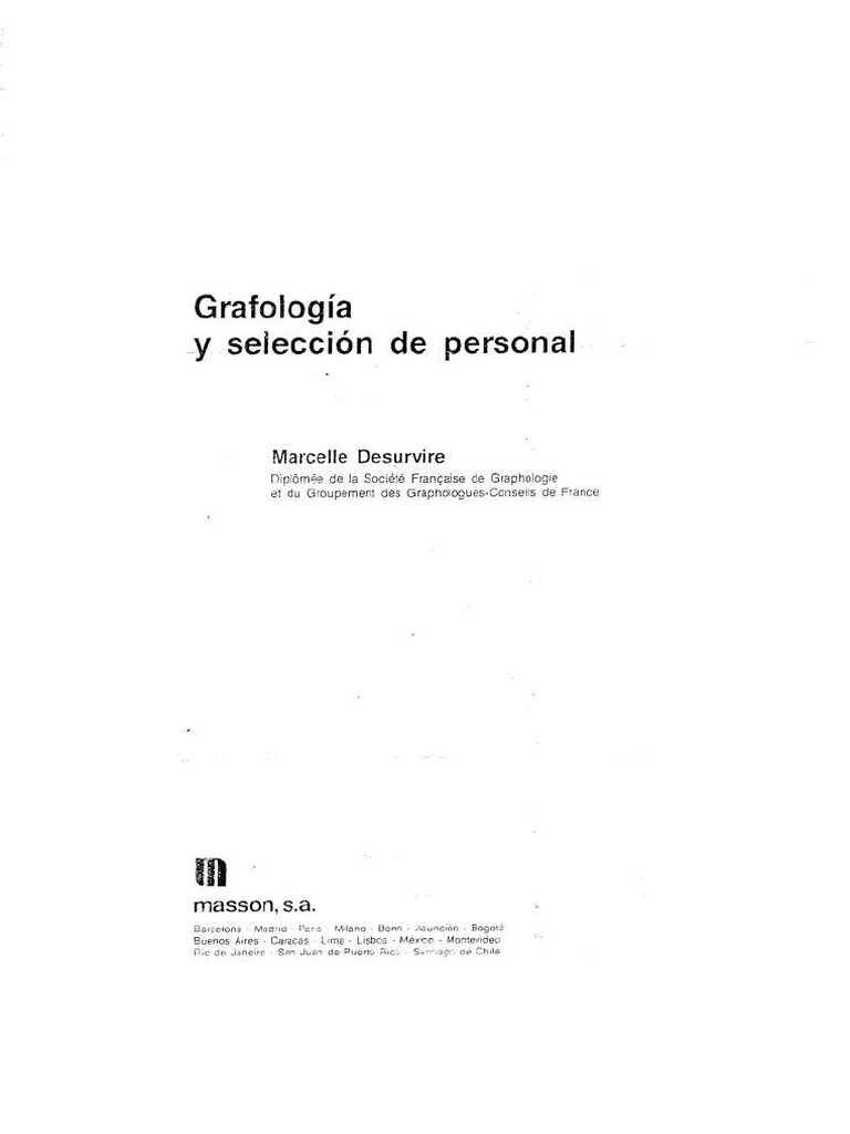 Grafologia y Seleccion de Personal Marcelle Desurire | PDF | Grafología ...