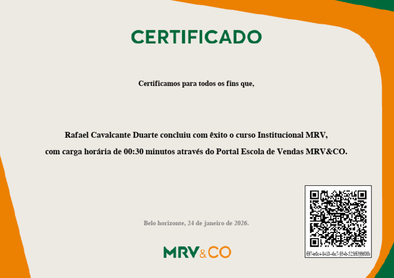 Trilha Inicial MRV-Certificado Institucional MRV 59491 | PDF