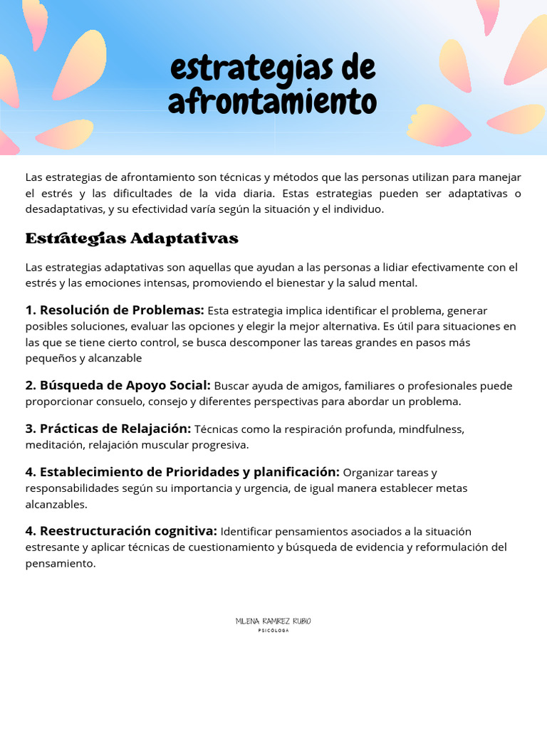 Estrategias de Afrontamiento (18) | PDF | Habilidades profesionales ...