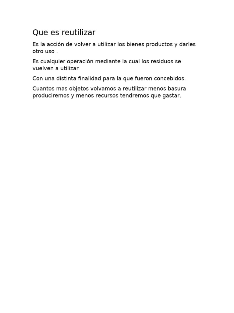 Que Es Reutilizar | PDF