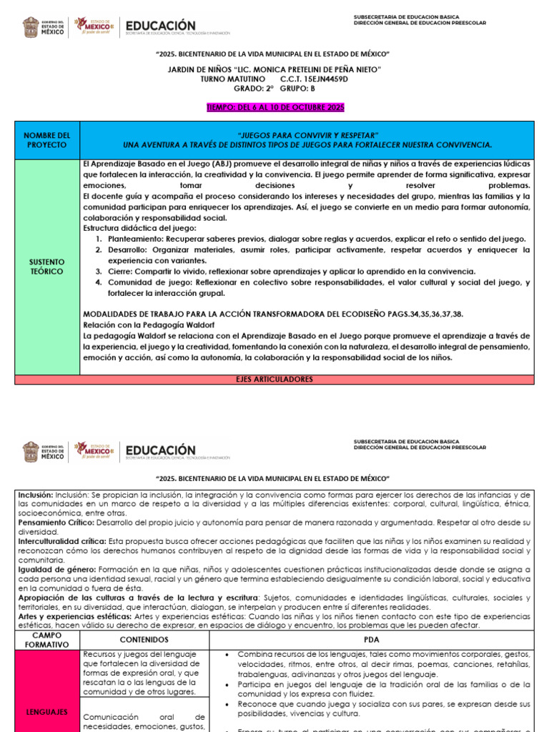 Juegos para Convivir y Respetar | PDF | Educación de la primera ...