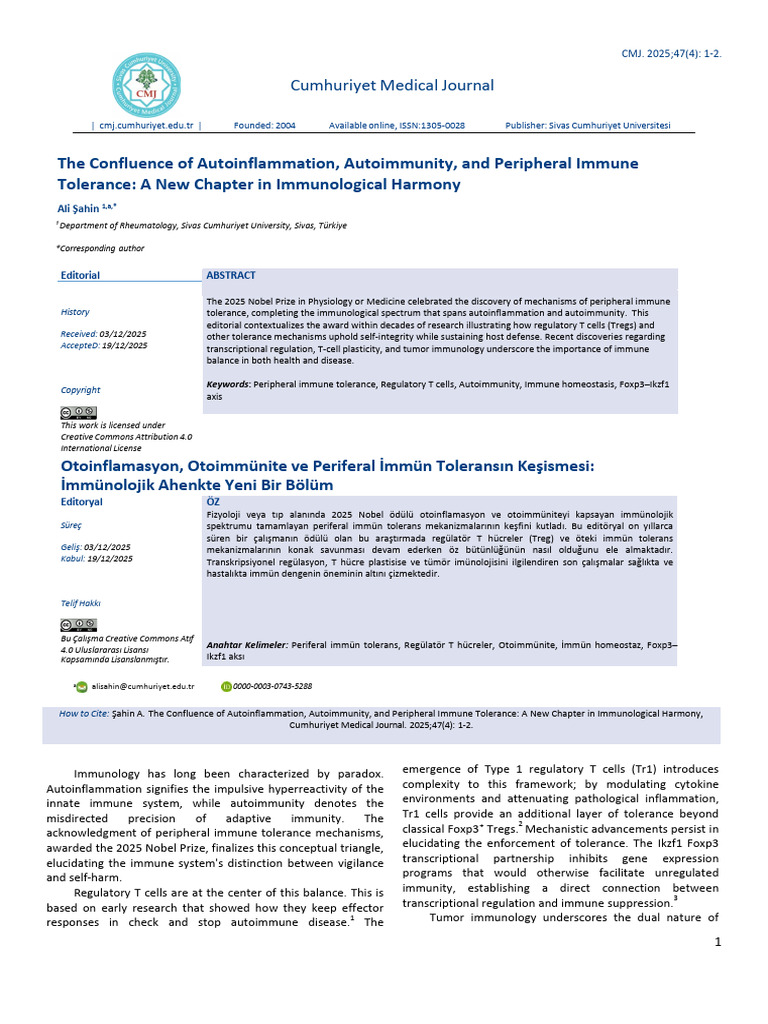 1-The Confluence of Autoinflammation | PDF | Immune Tolerance ...