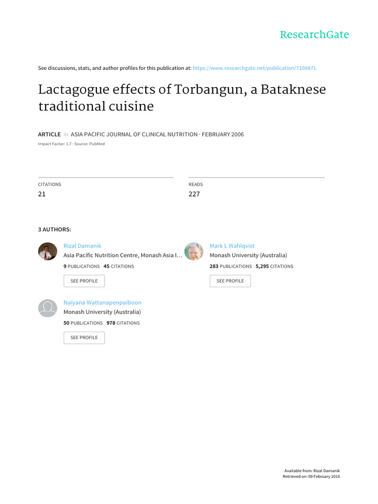 Lactagogue Effects of Torbangun A Batakn | PDF | Body Mass Index | Diabetes