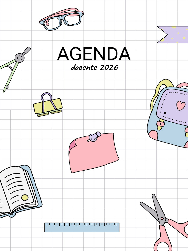 Agenda Planificador Docente 2025-2026 Doodle Colorido | PDF