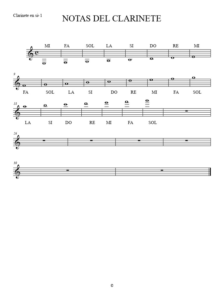 Notas Del Clarinete | PDF