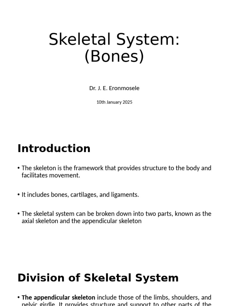 Skeletal System - PPTX New | PDF | Bone | Skeleton