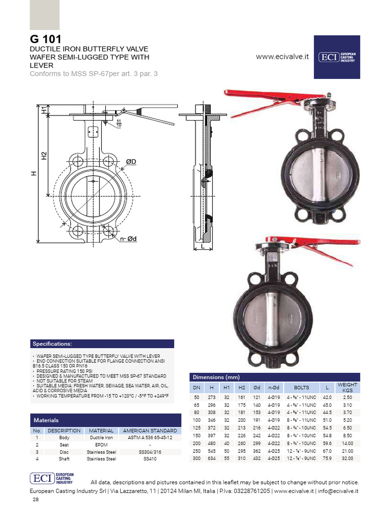 ECI - Butterfly Valve Submittal | PDF