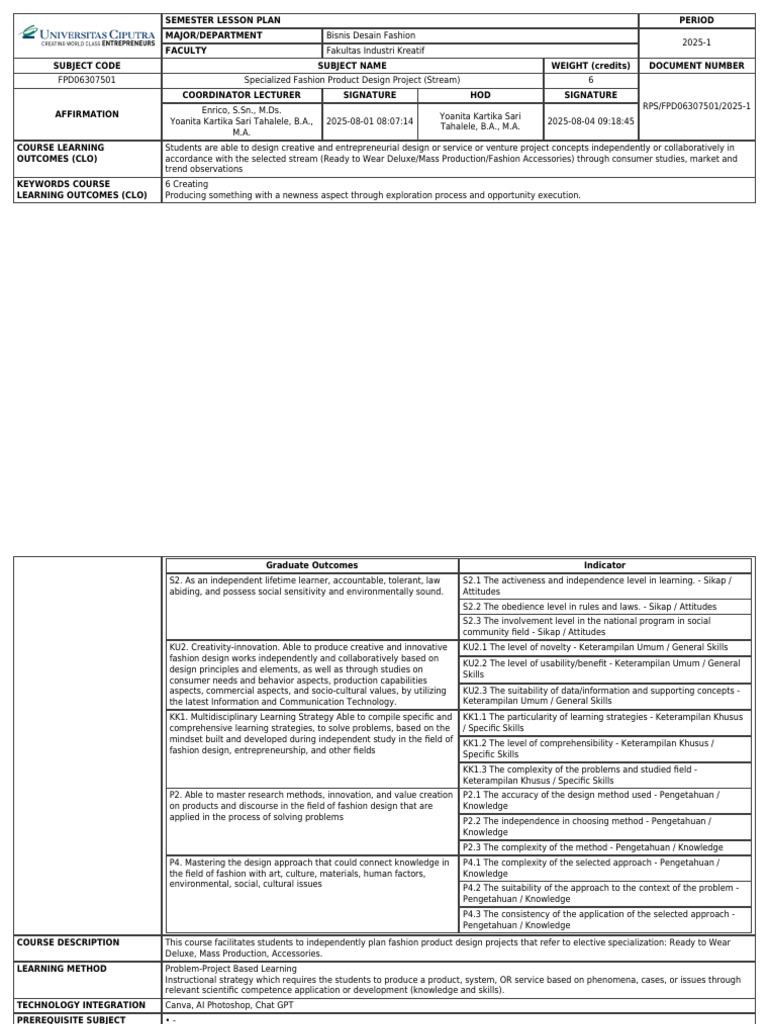 RPS - FPD06307501 - 2025-1 2025 - 12 - 09 1552 | PDF | Learning ...