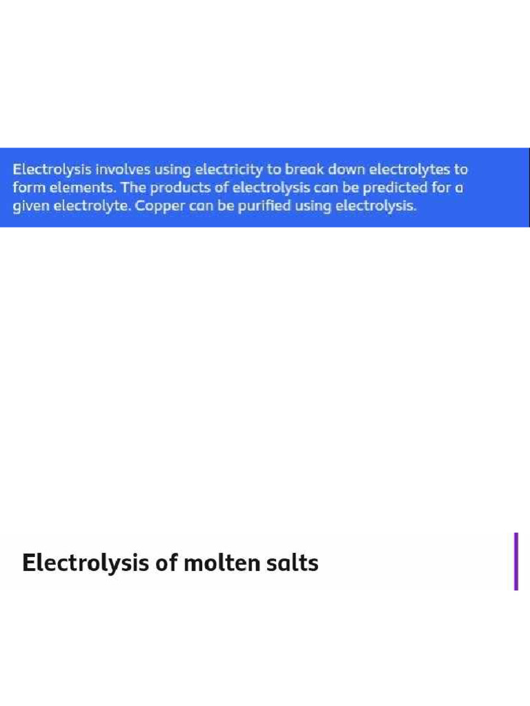 Electrolysis Complete Notes | PDF