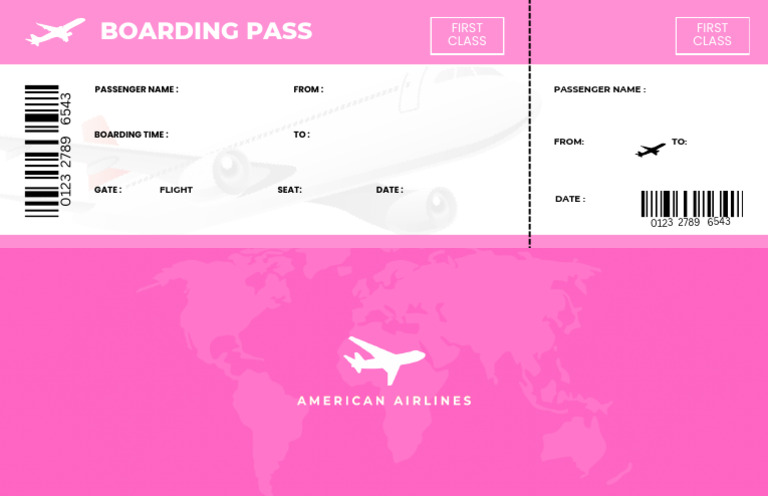 Red and White Minimalist Boarding Pass Ticket | PDF