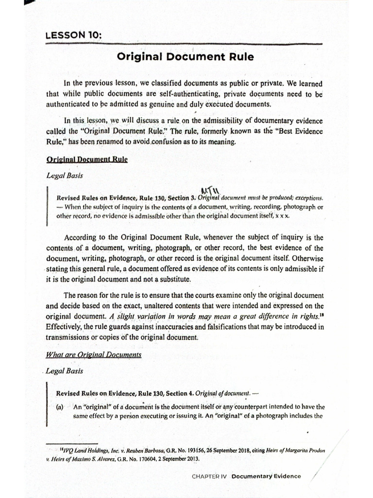 Evidence Original Document Rule Parol | PDF