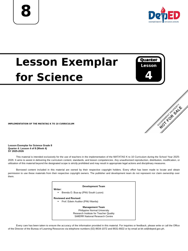 Q4 LE Science-8 Lesson-4 Week-4 | PDF | Force | Learning
