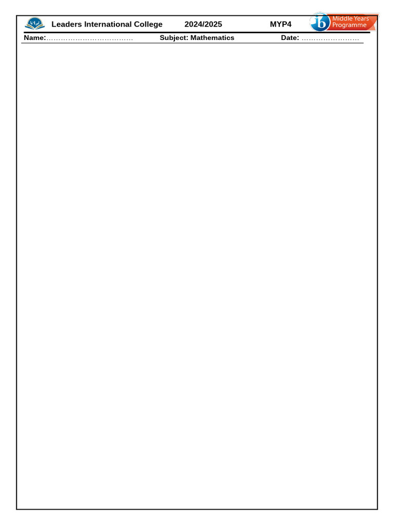 MYP Worksheet Template | PDF