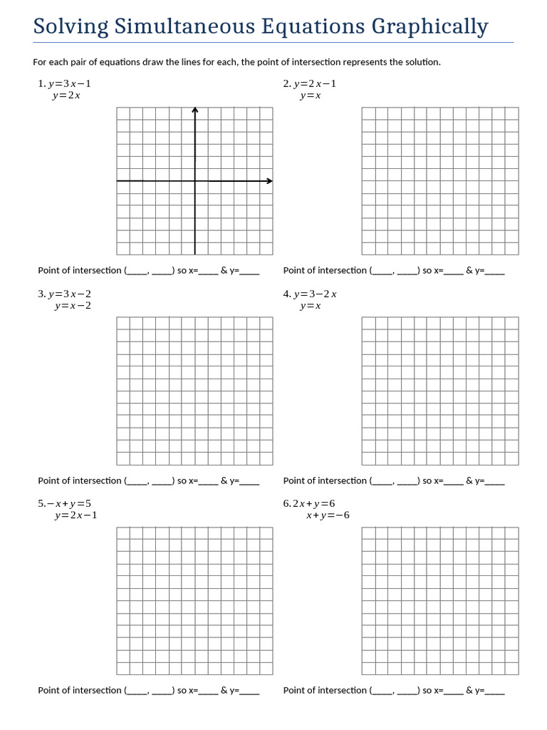 Solving Simultaneous Equations Graphically | PDF