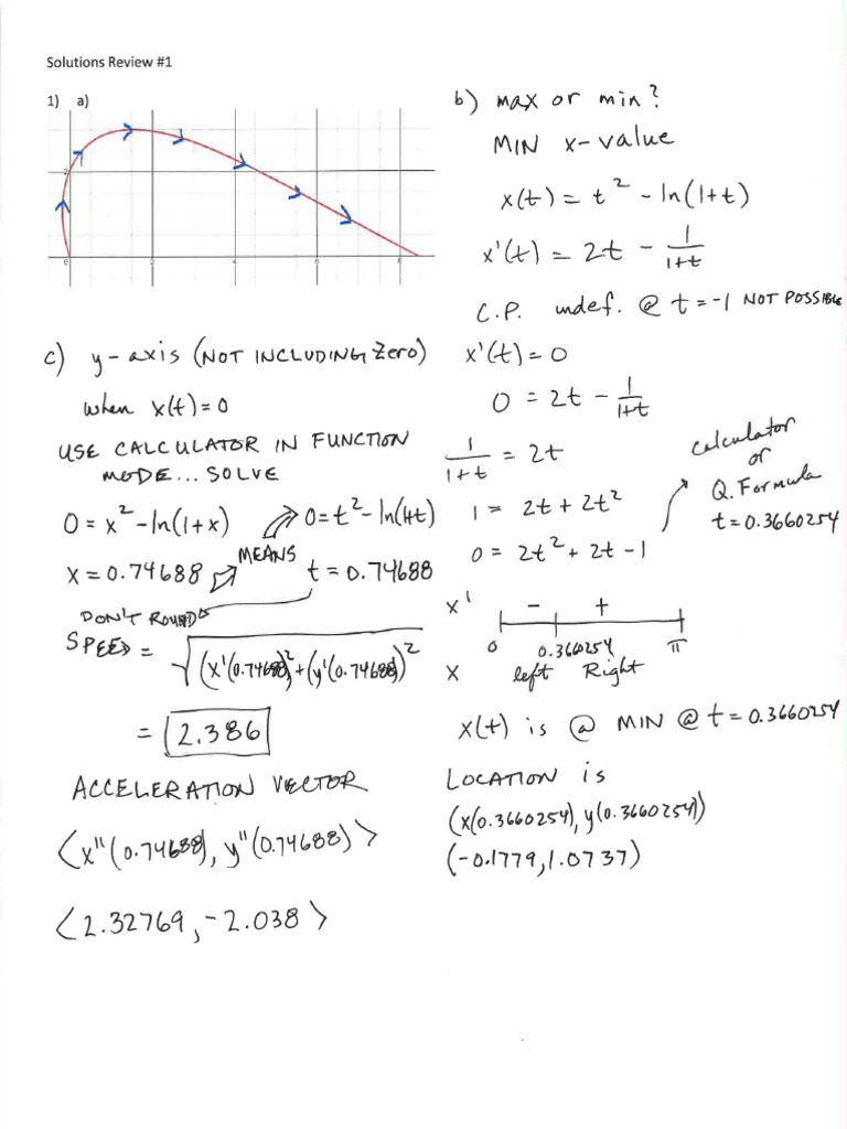 Parametric Polar Review 1 Solutions | PDF