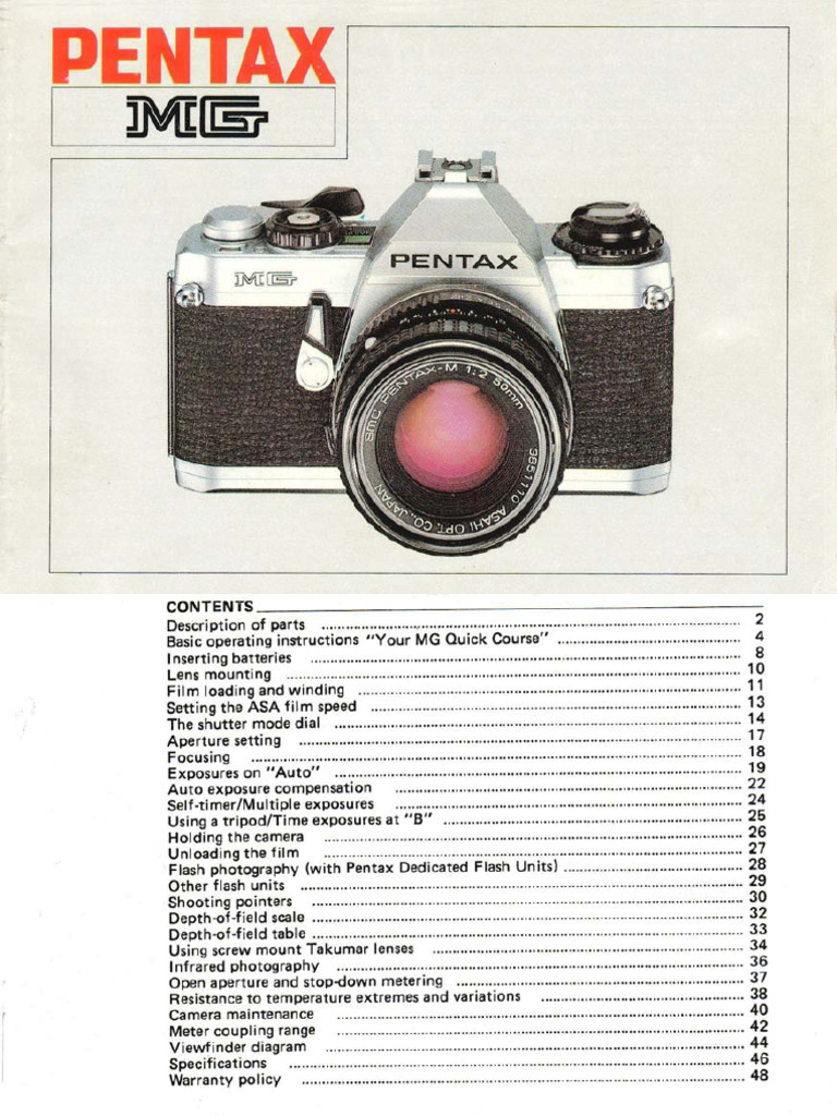 Pentax MG Manual en | PDF