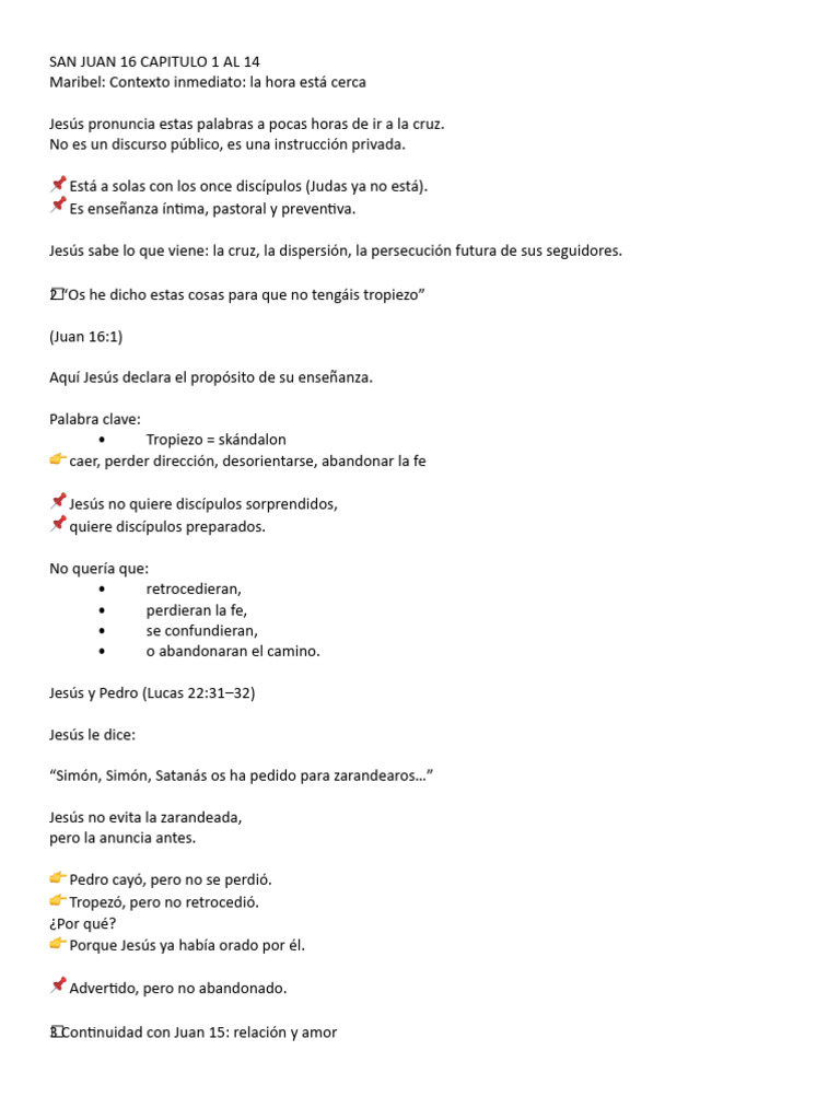 SAN JUAN 16 CAPITULO 1 AL 14 | PDF | Jesús | Cristo (título)