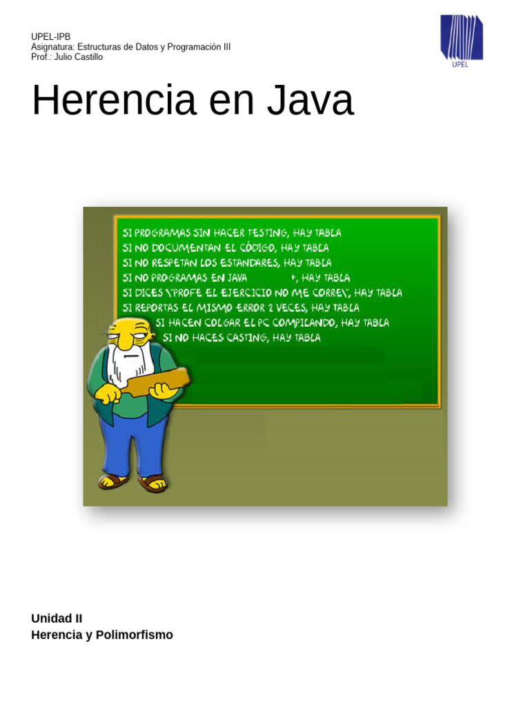 Herencia en Java | PDF | Herencia (Programación Orientada a Objetos ...